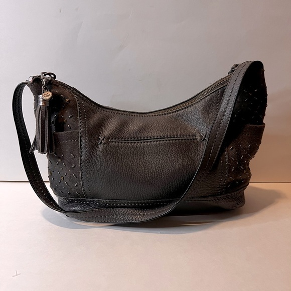 The Sak | Bags | The Sak Vintage Gray Leather Purse Suede Studded Sides ...